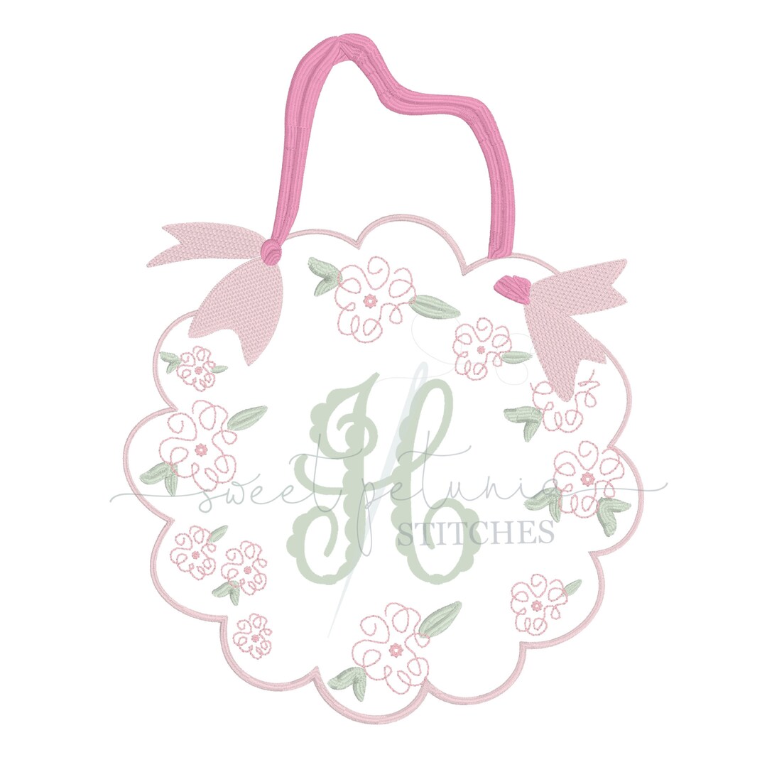 Scallop Monogram Floral Girly Baby Girl Frame Monogram Peony Floral ...