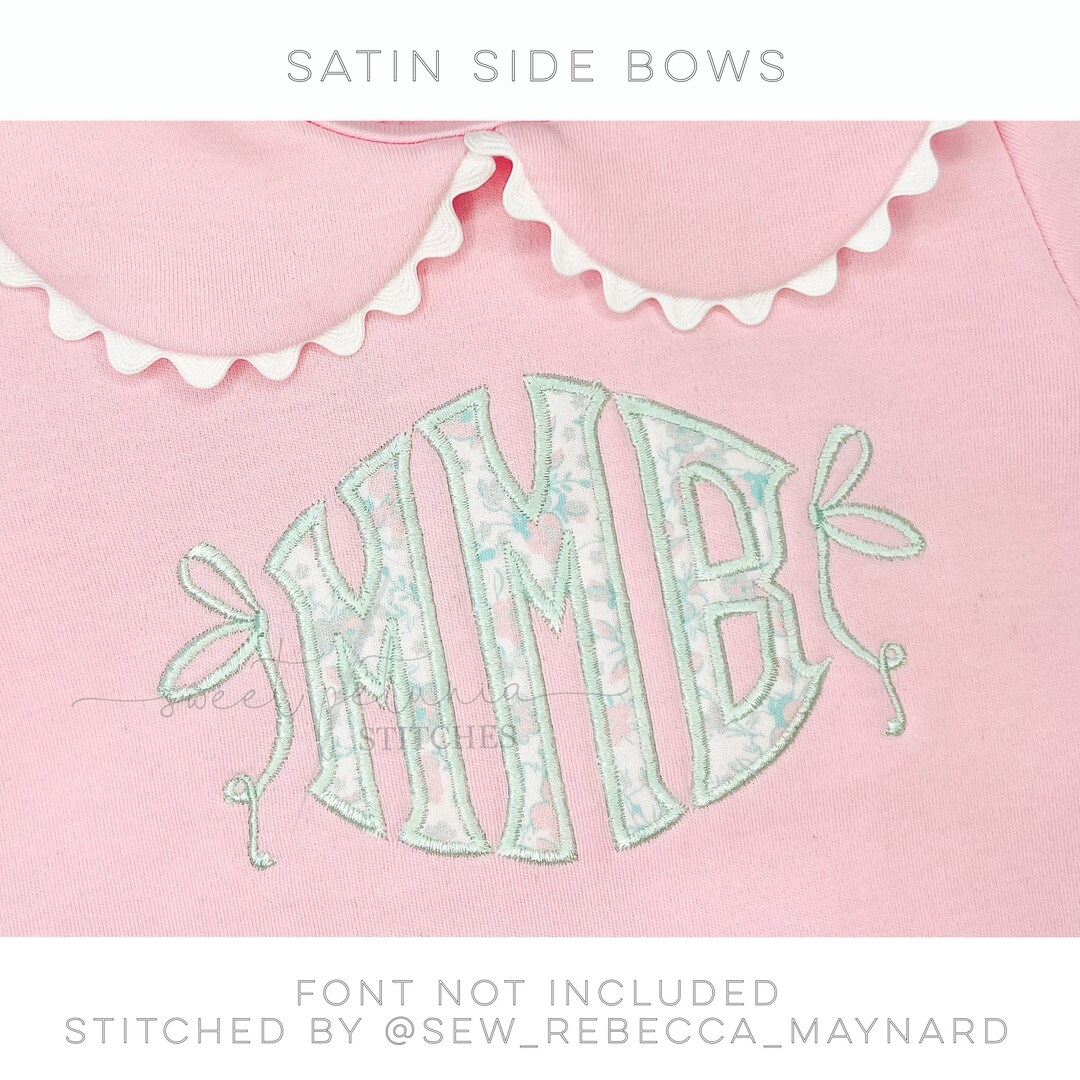Side Bow Monogram Bow Girly Bow Minis Add-on Bow Monogram Bow Motif ...