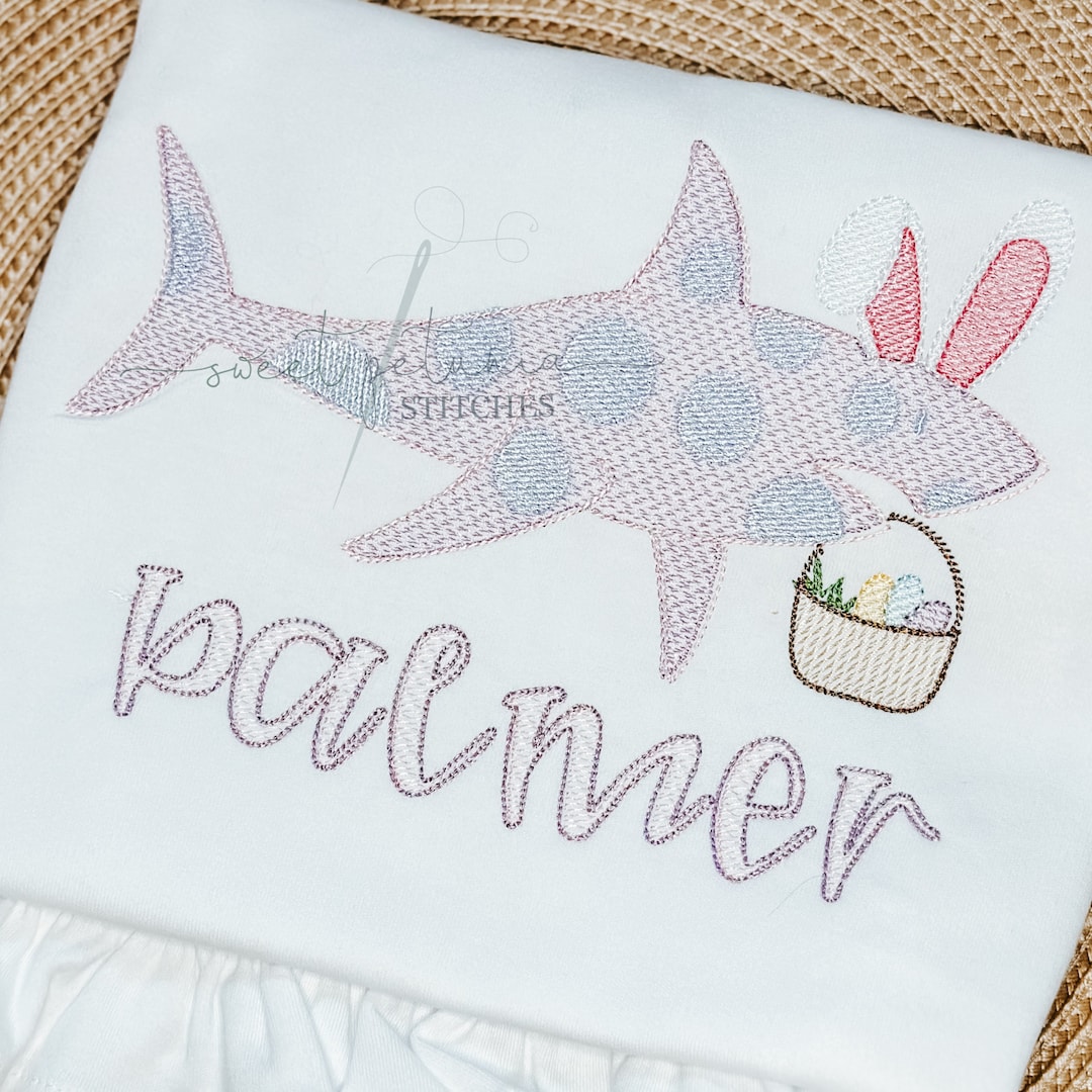 Shark Easter Polka Dot Shark Underwater Easter Bunny Easter Basket Egg ...