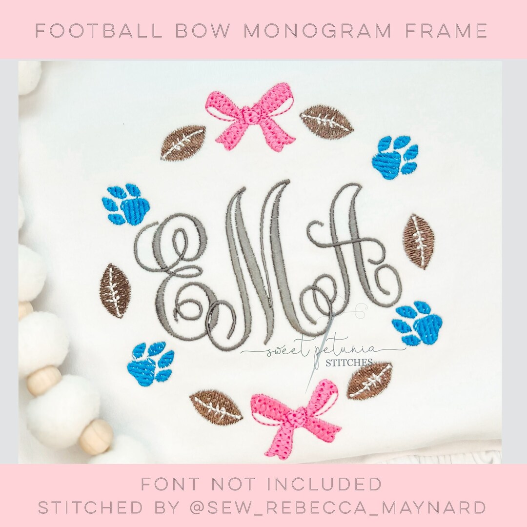 Football Bow Football Paw Print Go Team Football Season Bow Bears Frame ...