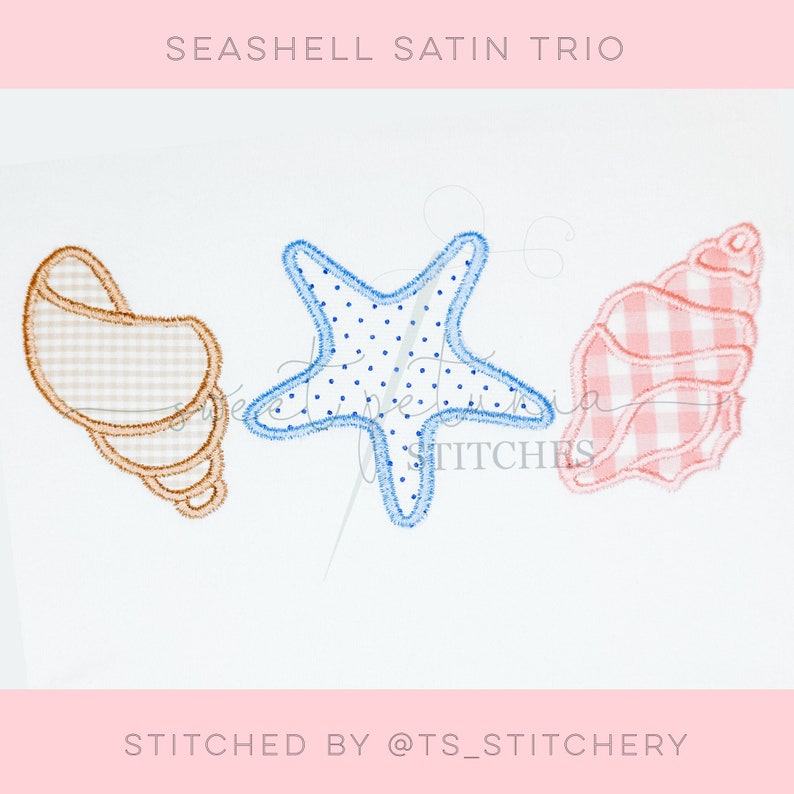 Seashell Conch Shelling Clam Seashells Beachcombing Beachy Satin Stitch ...