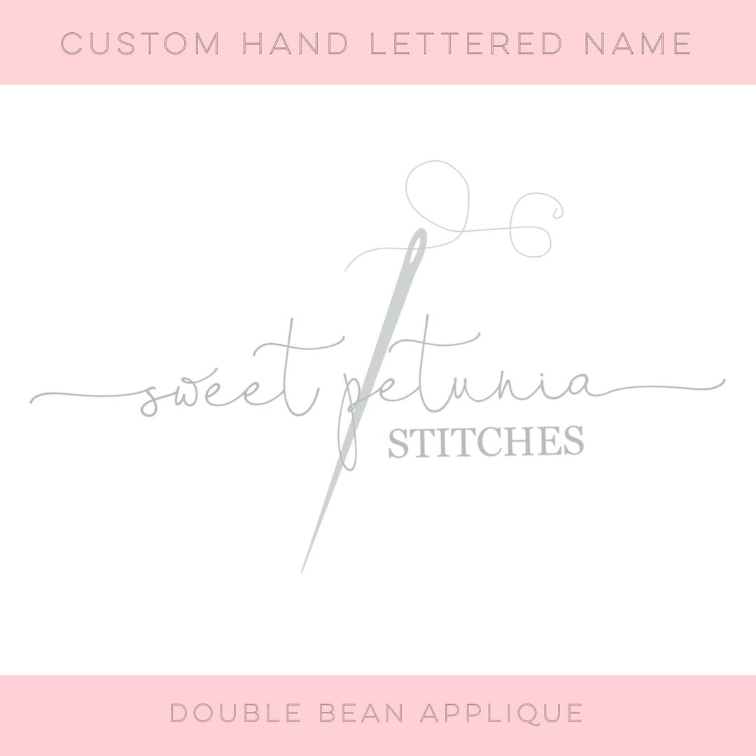 Custom Listing: Hand Lettered Bean Stitch Double Applique MADE TO ORDER ...