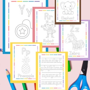 30 Alphabet Coloring Pages, Coloring Workbook, Preschool, Kindergarten ...