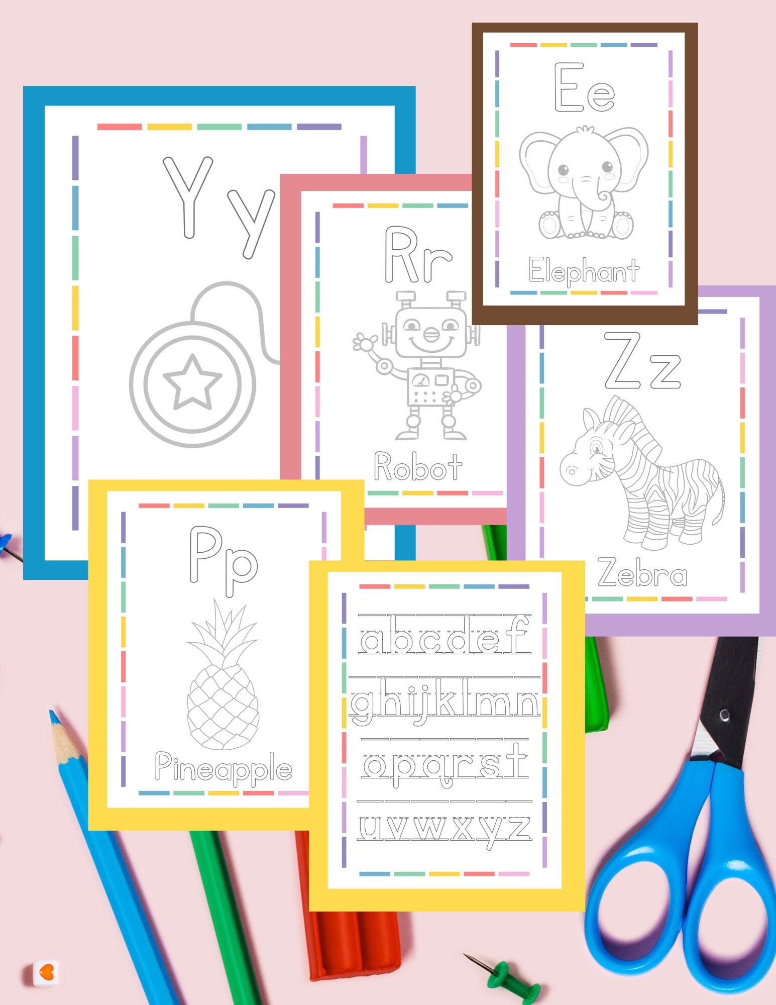 30 Alphabet Coloring Pages, Coloring Workbook, Preschool, Kindergarten ...