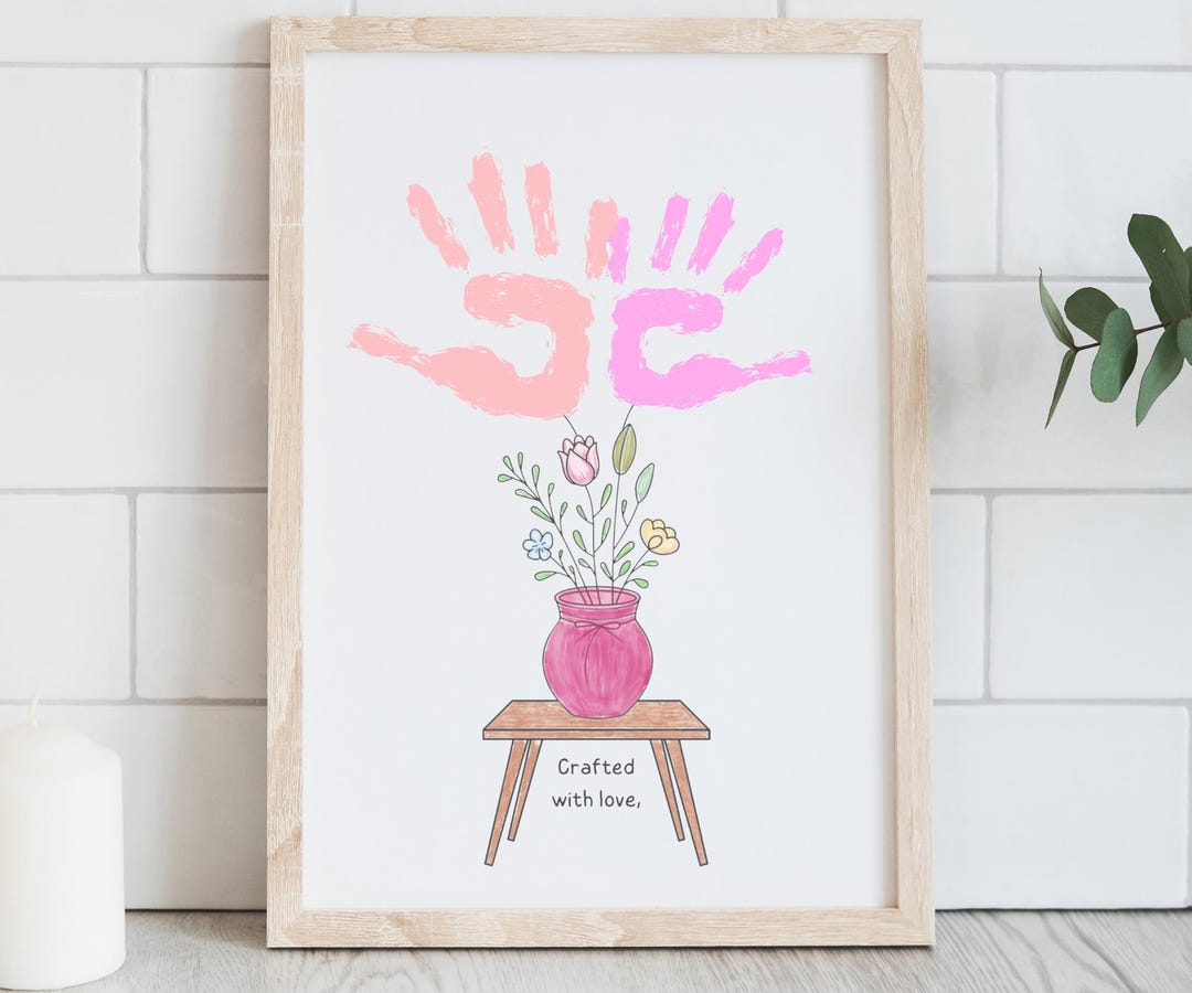 Printable Kids Handprint Flower Craft | Mother’s Day Coloring Page ...