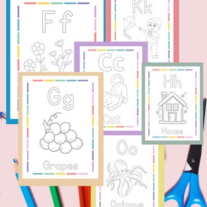 30 Alphabet Coloring Pages, Coloring Workbook, Preschool, Kindergarten ...