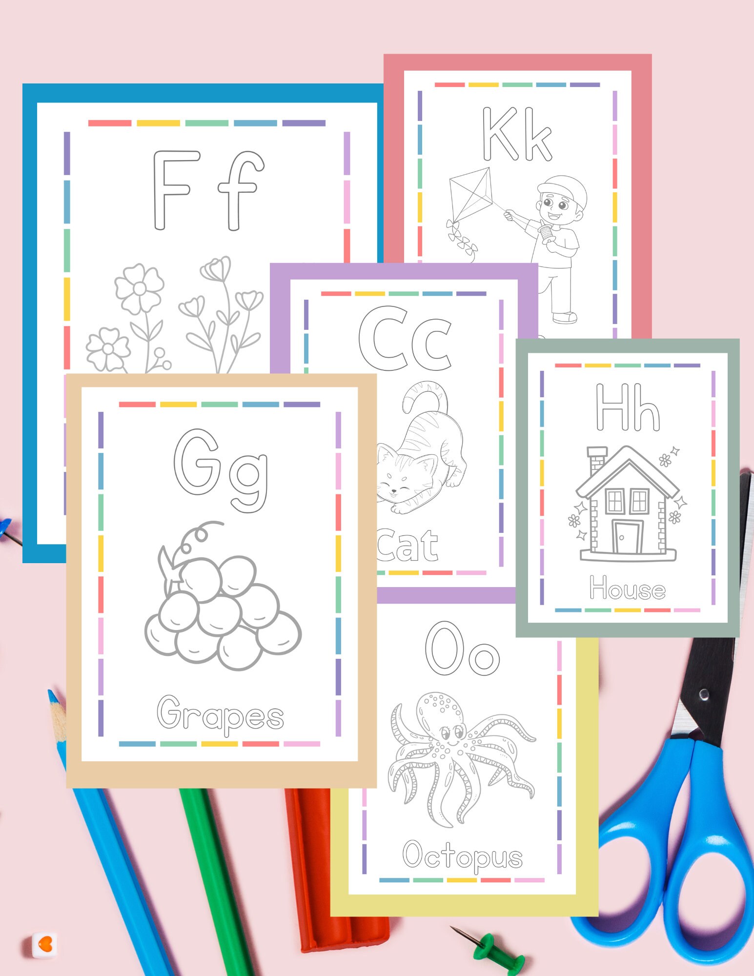 30 Alphabet Coloring Pages, Coloring Workbook, Preschool, Kindergarten ...