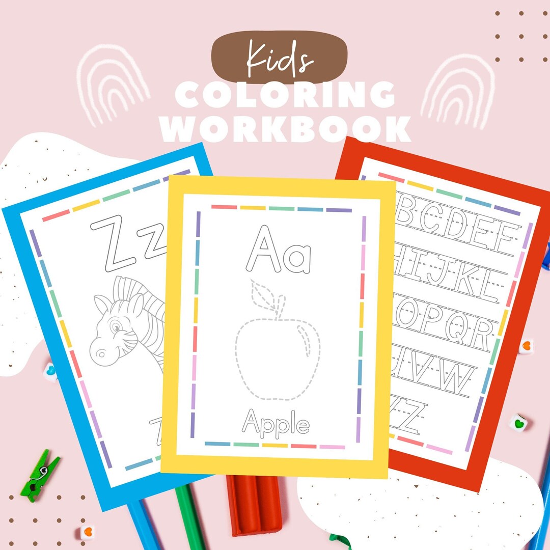 30 Alphabet Coloring Pages, Coloring Workbook, Preschool, Kindergarten ...