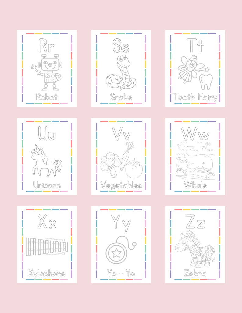 30 Alphabet Coloring Pages, Coloring Workbook, Preschool, Kindergarten ...
