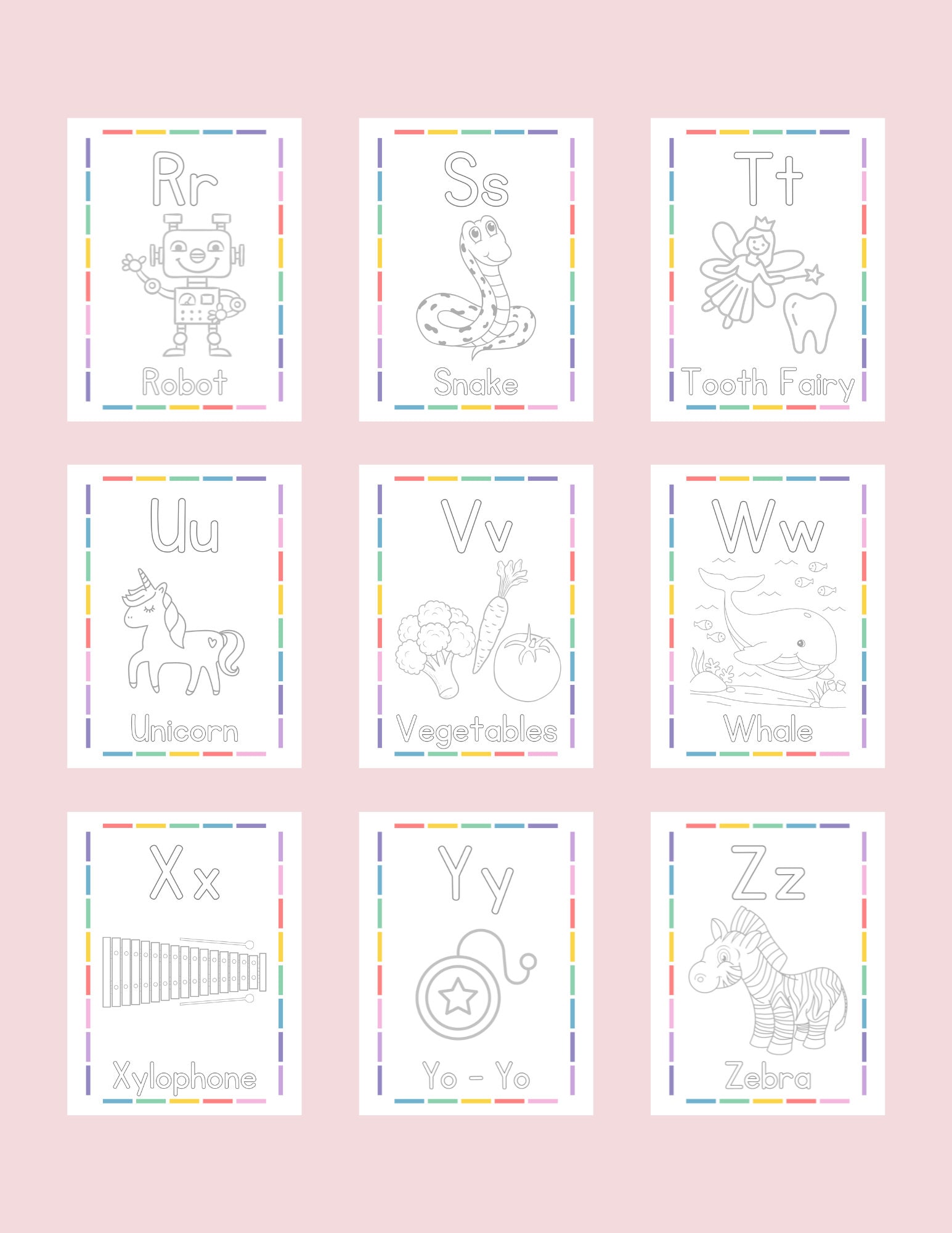 30 Alphabet Coloring Pages, Coloring Workbook, Preschool, Kindergarten ...