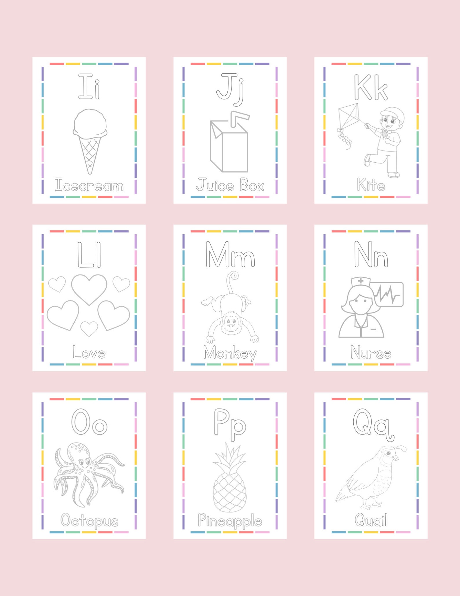 30 Alphabet Coloring Pages, Coloring Workbook, Preschool, Kindergarten ...