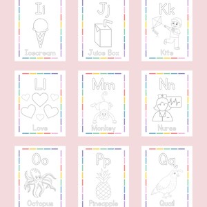 30 Alphabet Coloring Pages, Coloring Workbook, Preschool, Kindergarten ...