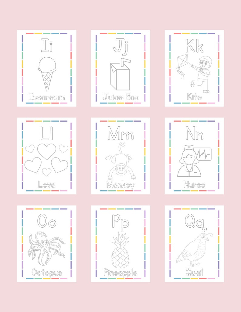 30 Alphabet Coloring Pages, Coloring Workbook, Preschool, Kindergarten ...