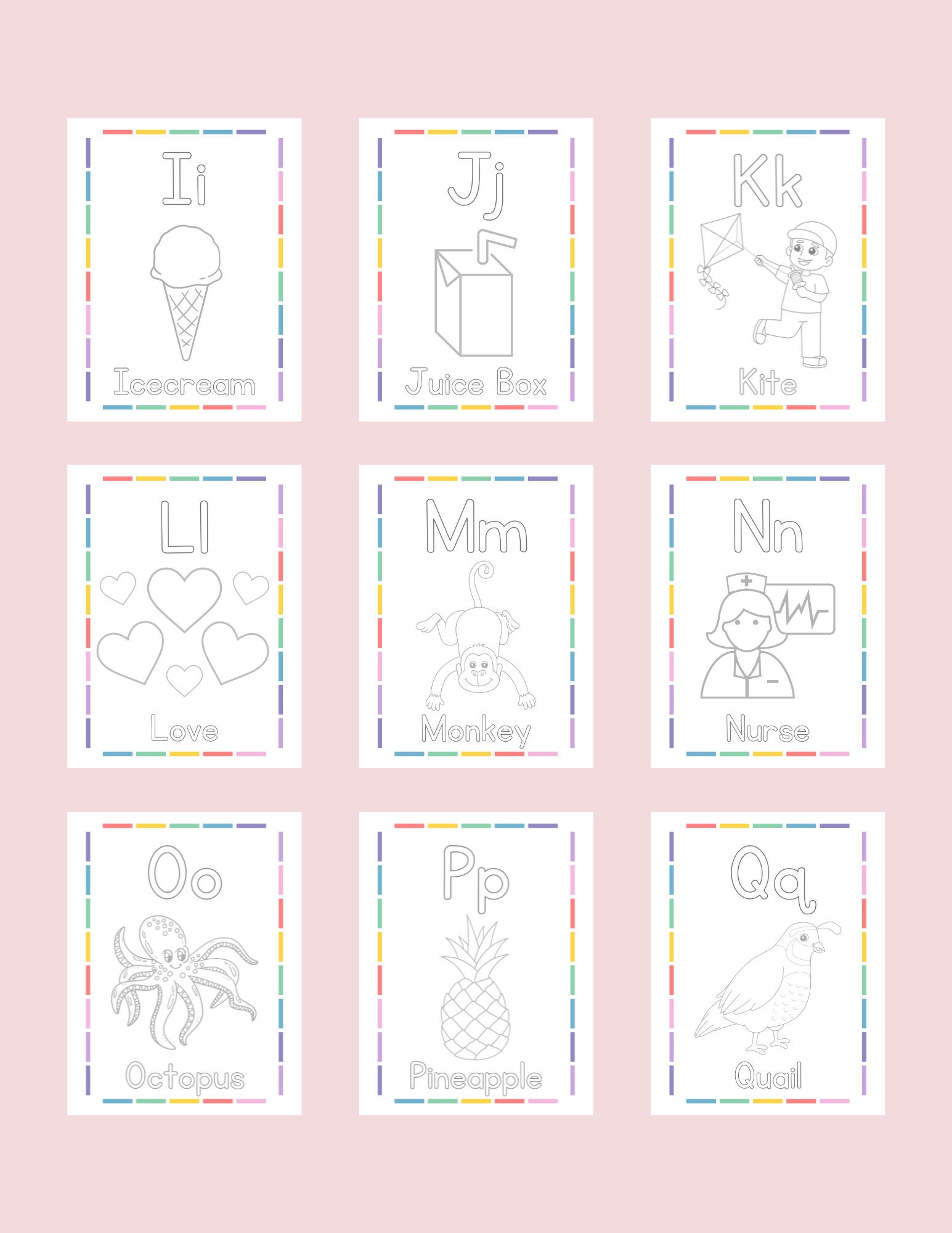 30 Alphabet Coloring Pages, Coloring Workbook, Preschool, Kindergarten ...