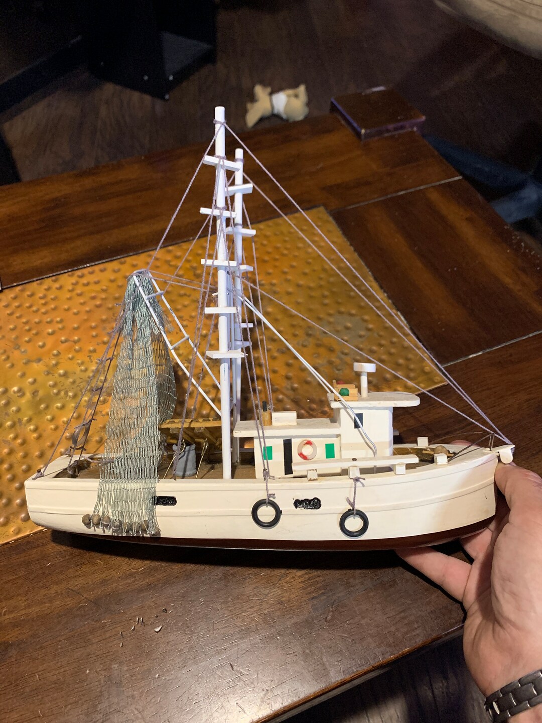 Vintage Wooden Shrimp Boat Large Nautical 12 Inch X 12 Inch - Etsy