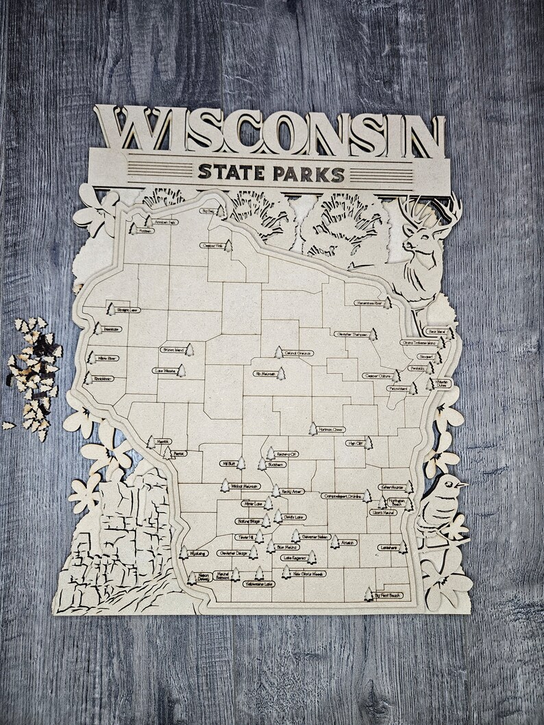 Wisconsin State Parks Map, Personalized Wisconsin State Park Travel Map ...