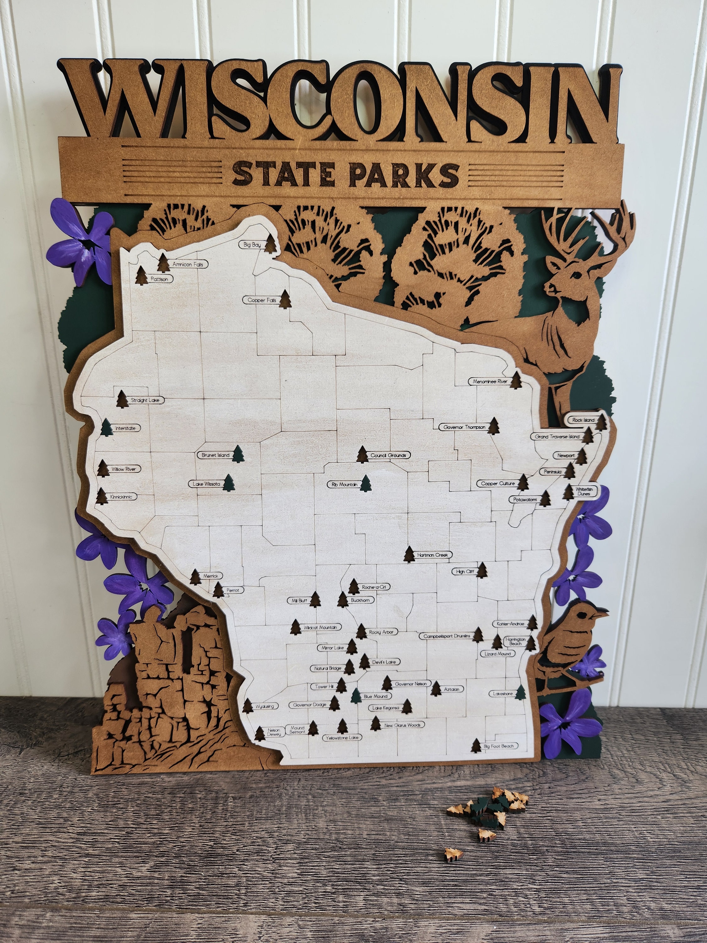 Wisconsin State Parks Map, Personalized Wisconsin State Park Travel Map ...