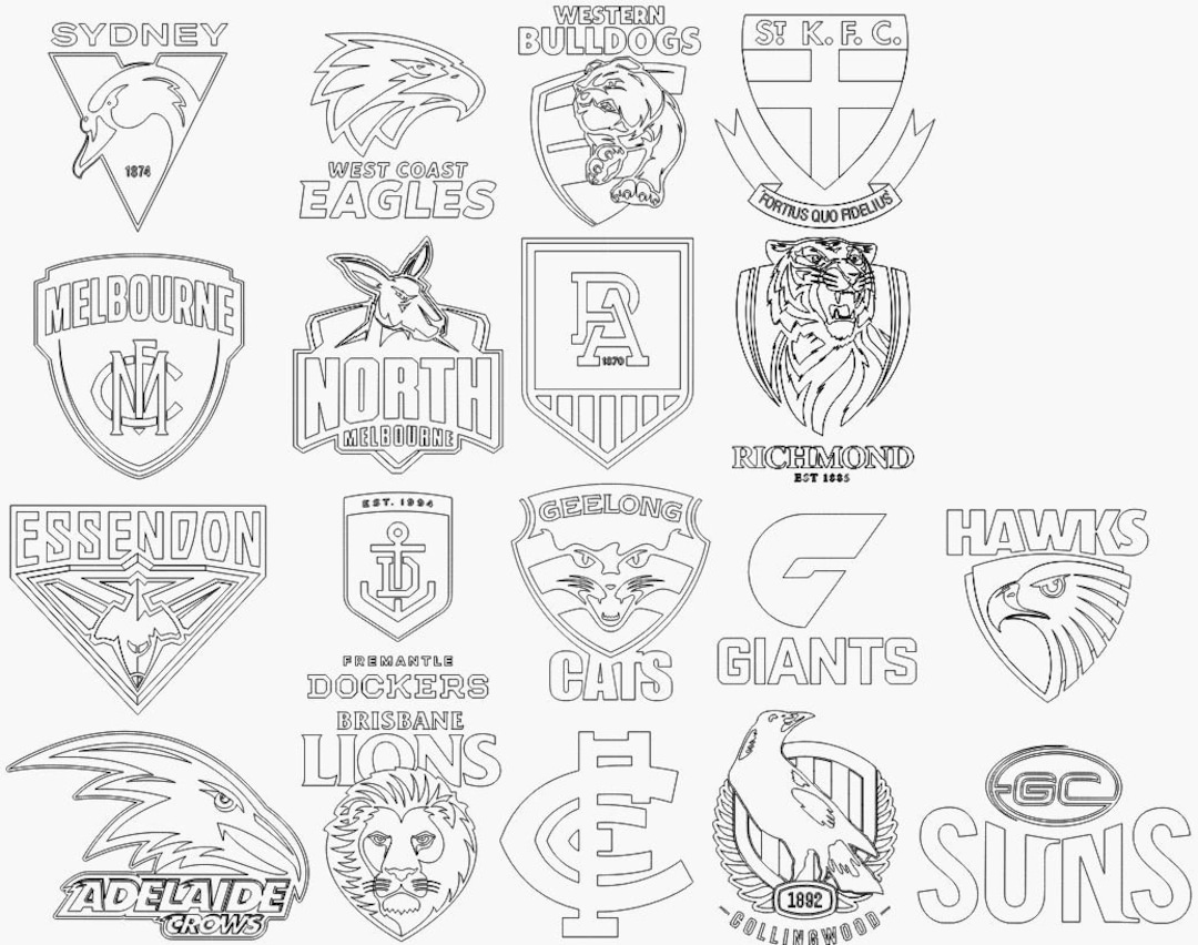 AFL SVG All Teams Logo Vector File Digital Download - Etsy Canada