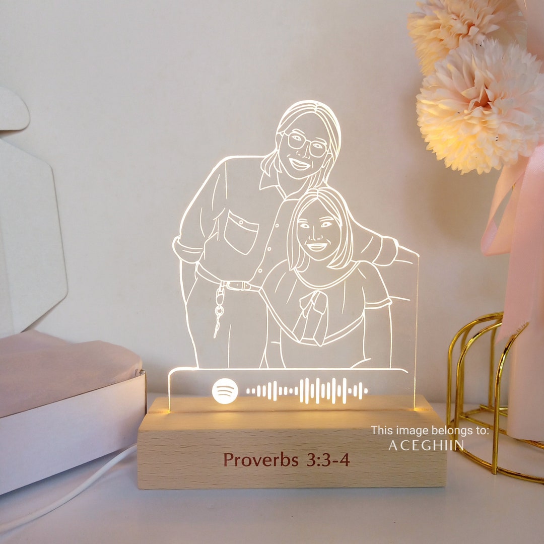 Personalized Song Led Lamp, Custom Lamp With Photo, Custom Acrylic ...