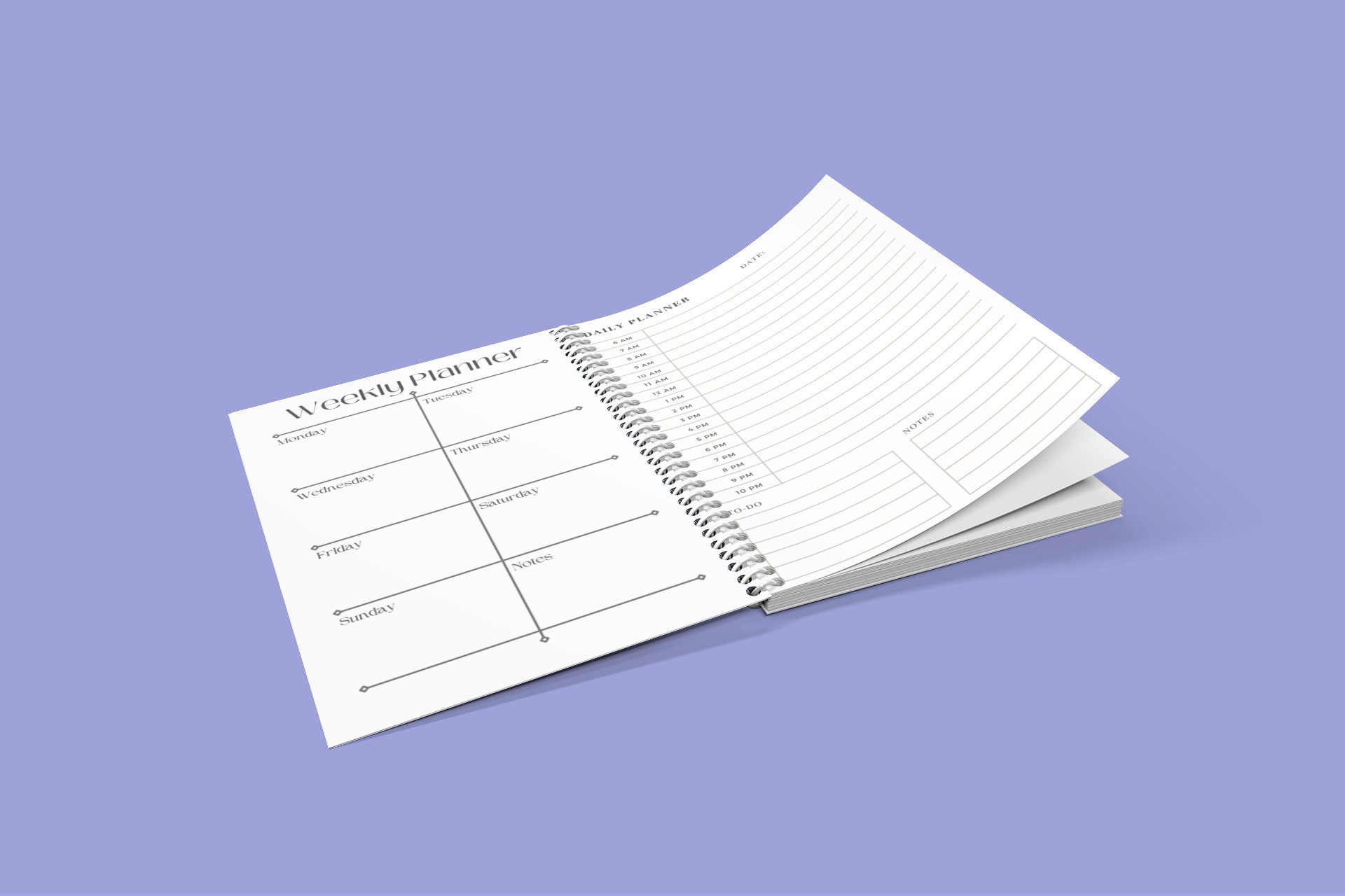 Daily Planner Minimalist Printable, Daily Notes, To-do List, Instant ...