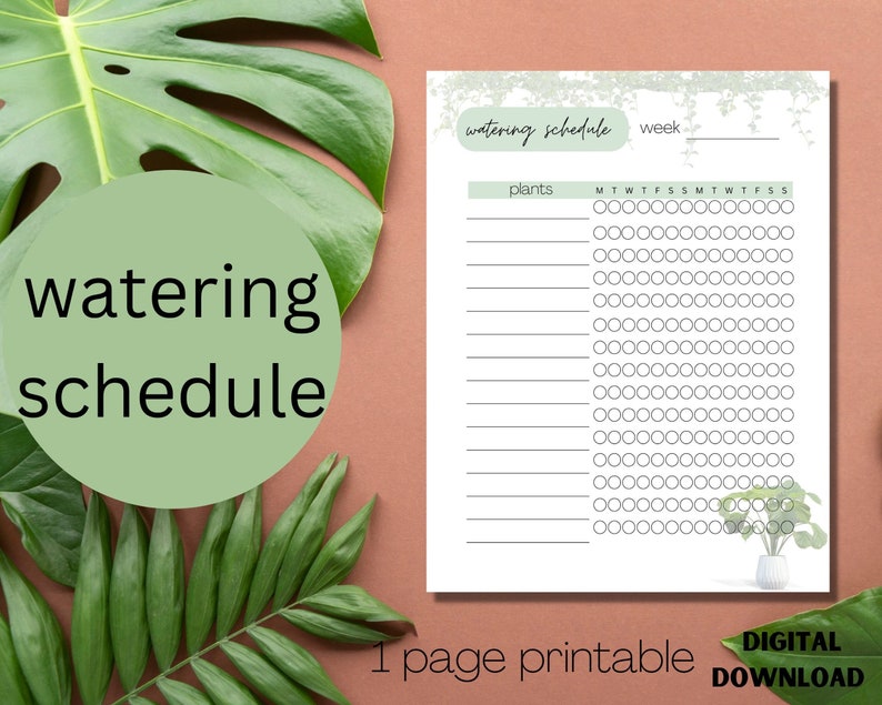 Printable/digital Plant Watering Schedule - Etsy