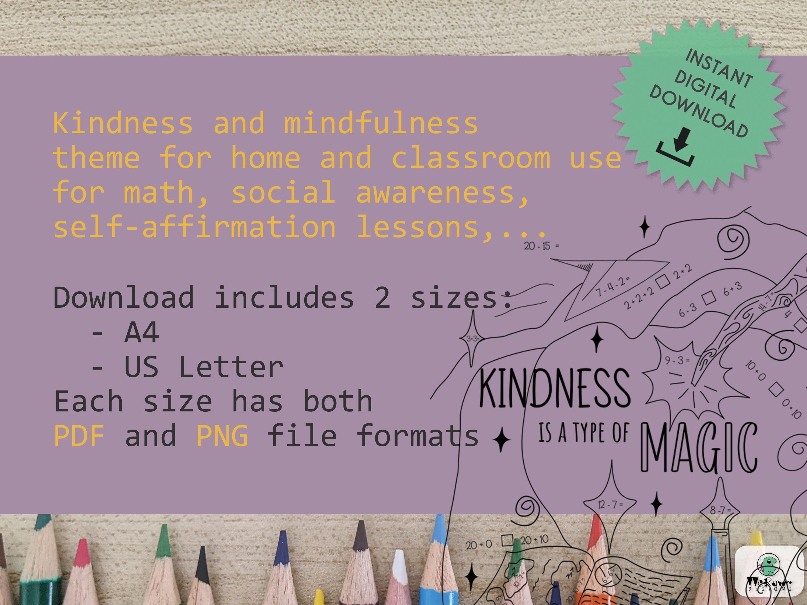 Kids Color-by-math Coloring Book, Kindness, Mindfulness & Self-love, K ...