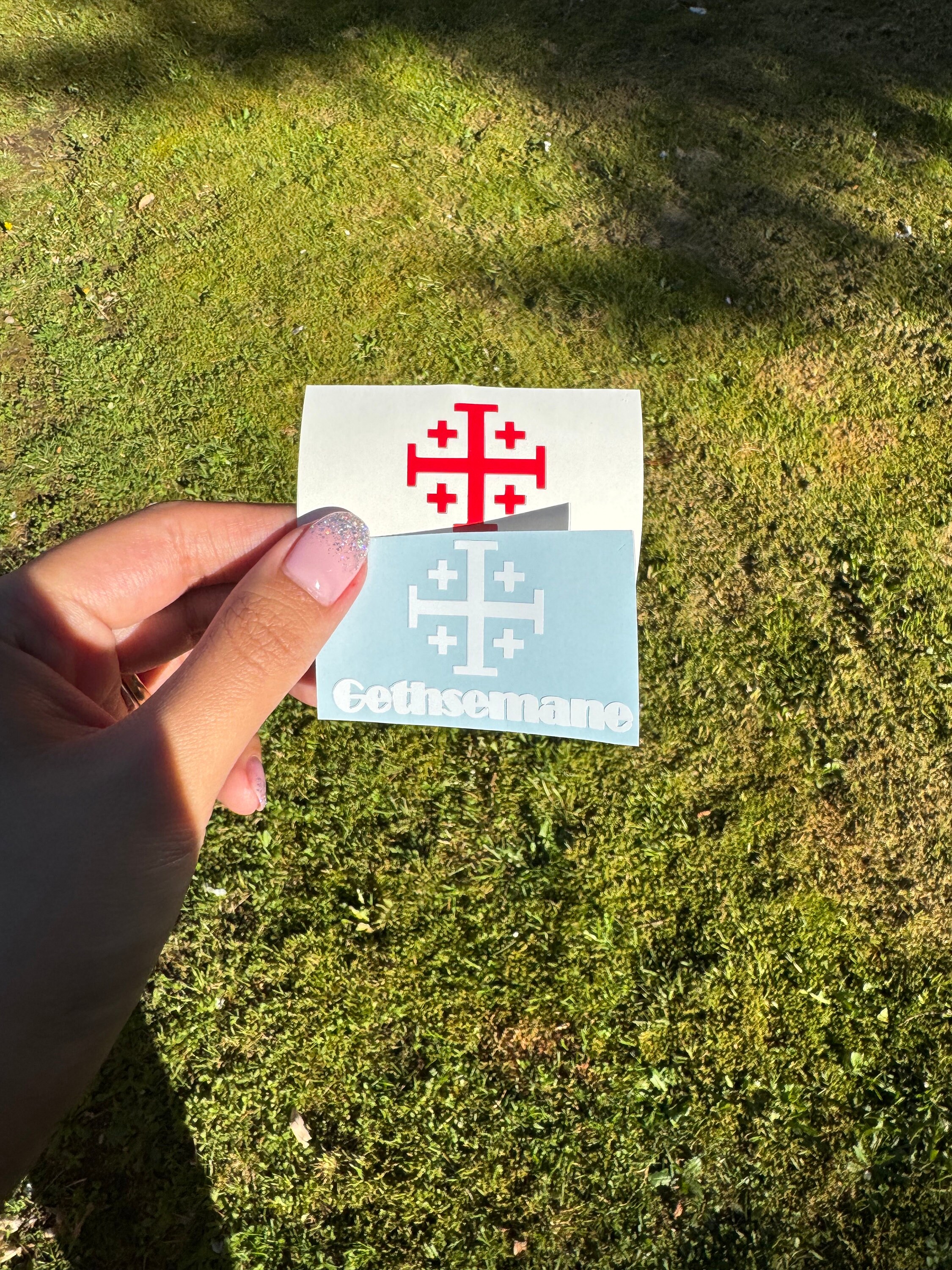 The Jerusalem Cross Mini Laptop Decal /holy Land Sticker/catholic ...