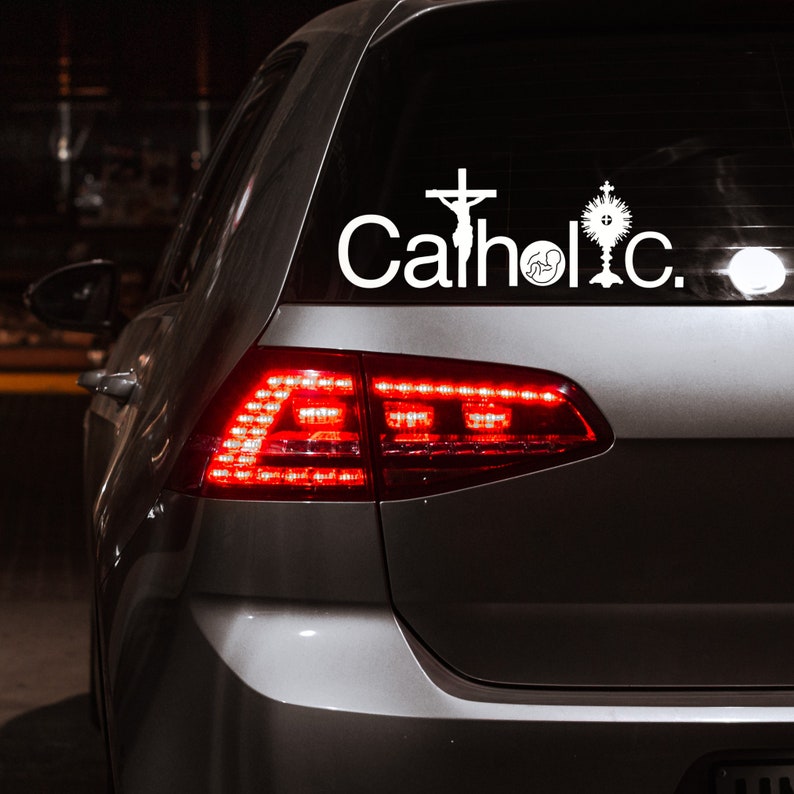 Catholic Car Decal Crucifix Eucharist Life - Etsy
