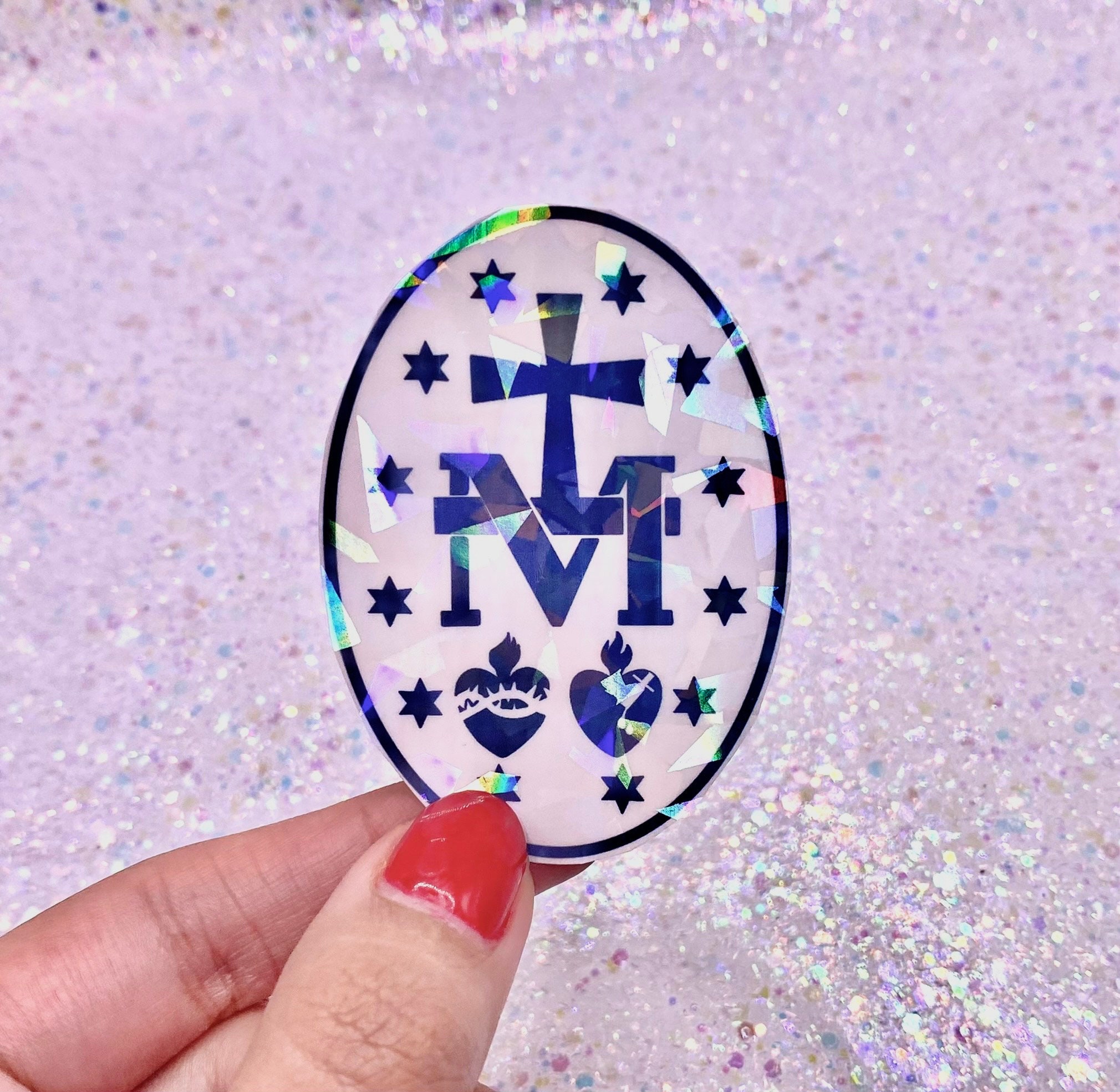 Miraculous Medal Vinyl Sticker/virgin Mary Sticker/catholic Sticker ...