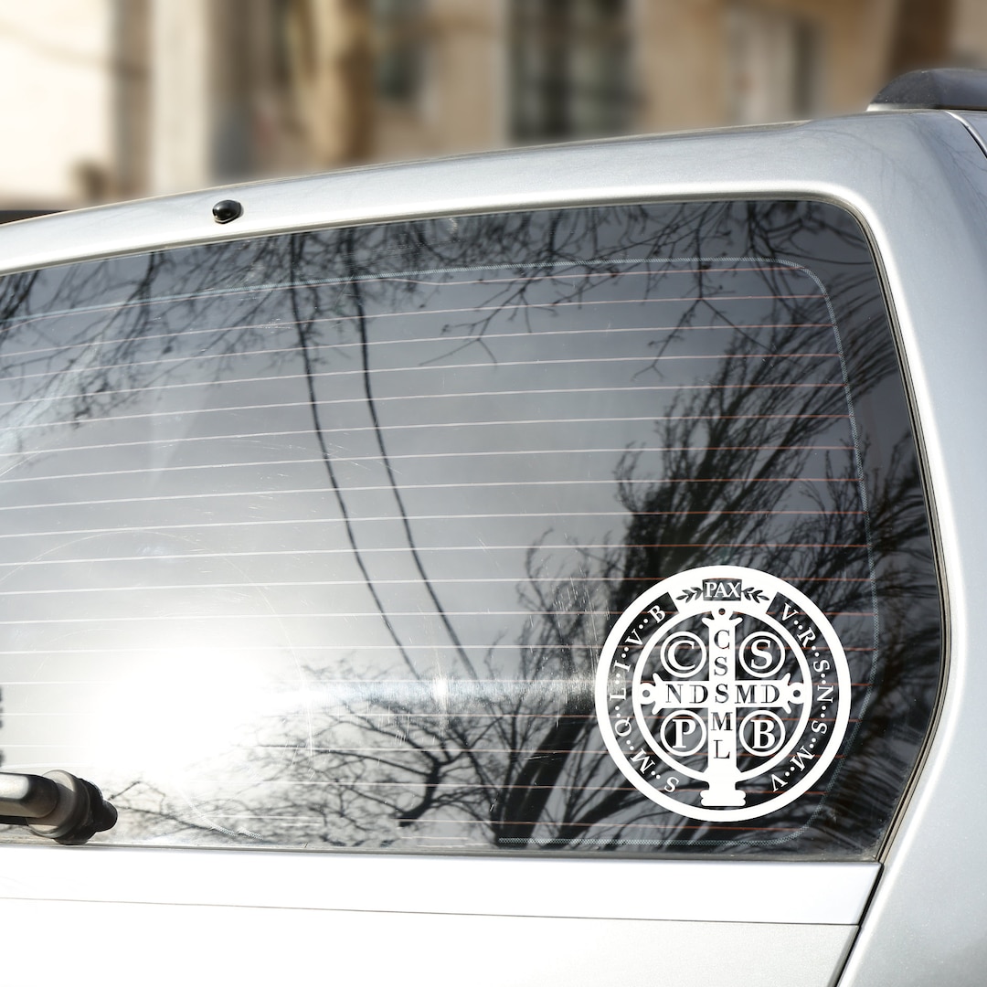 St Benedict Medal Decal /st Benedict Car Decal Sticker/catholic Sticker ...