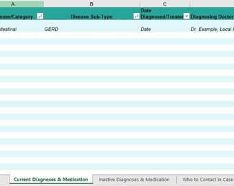 Health Tracker Excel Template, Monthly Health Tracker Excel Template ...