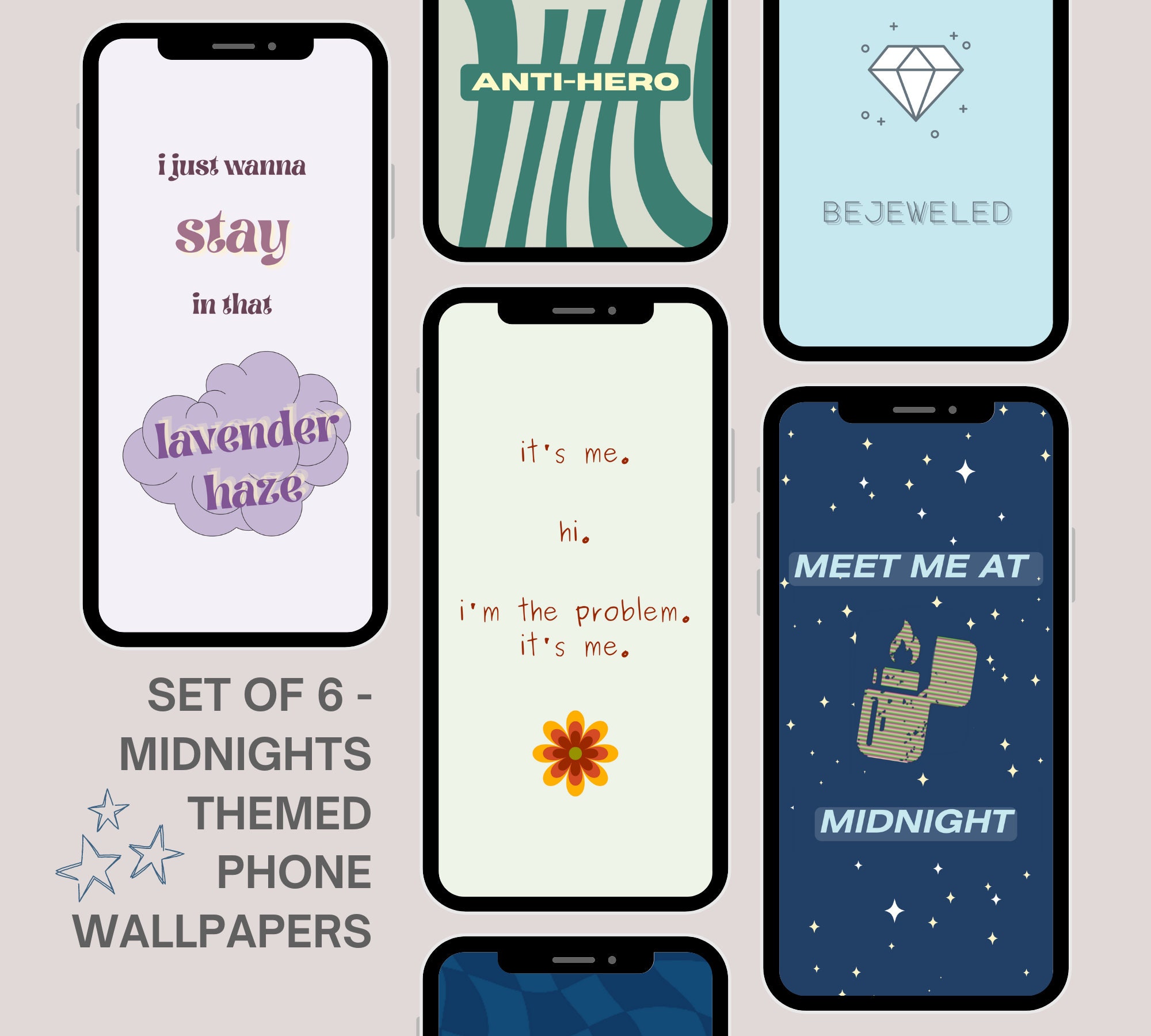 Midnights Taylor Swift Digital Wallpaper Abstract Minimal Phone ...