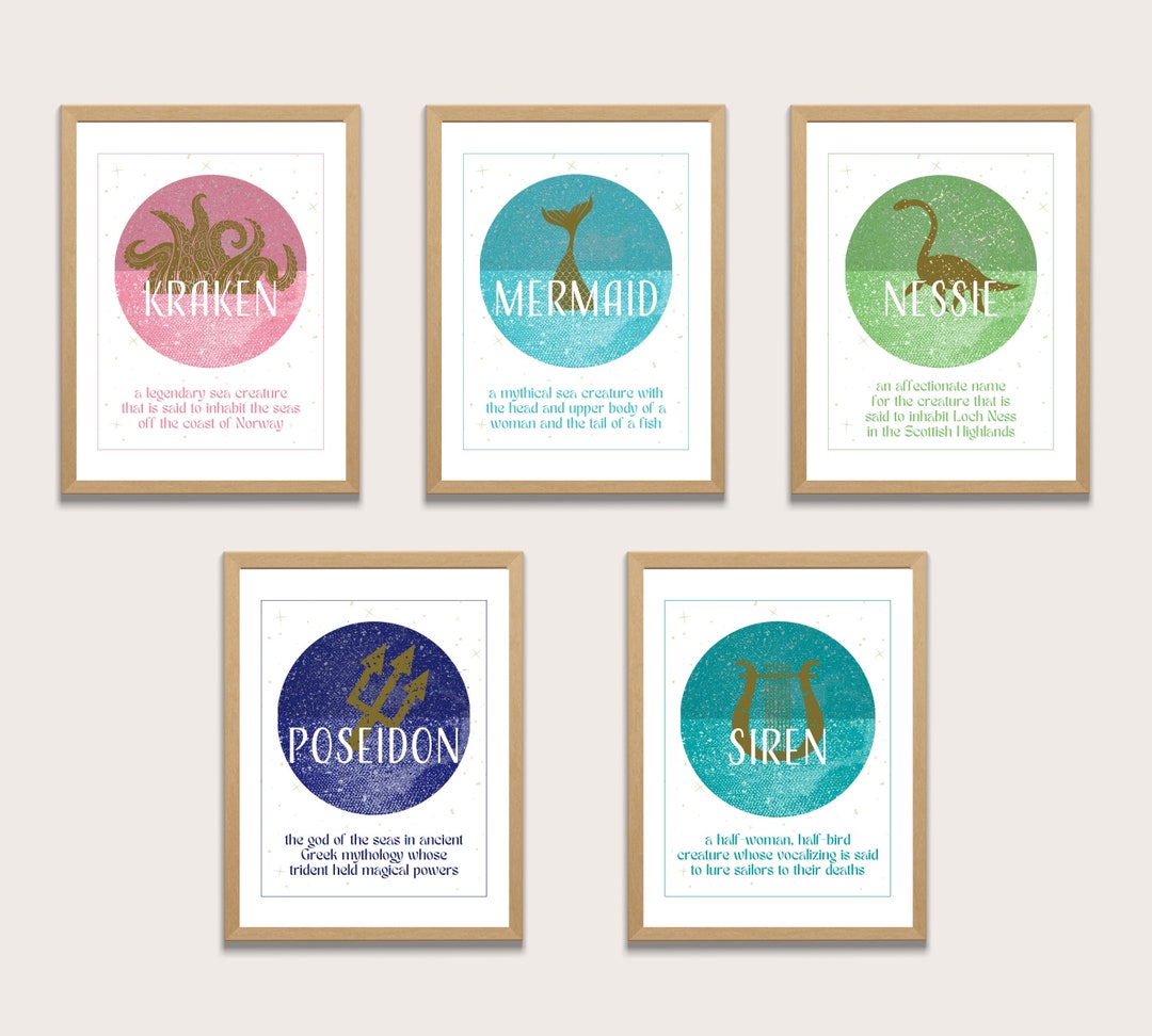 Mythical Creatures Wall Art Digital Printable | Instant Download - Etsy