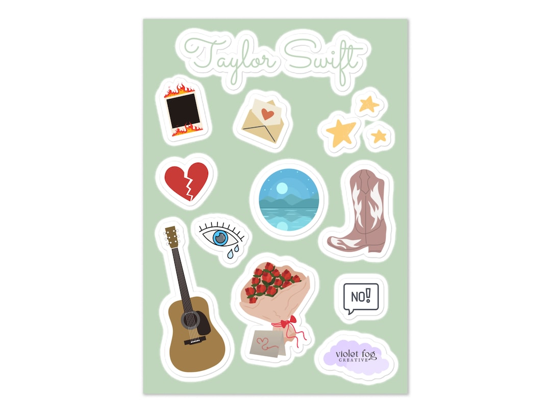 Taylor Swift Sticker Sheet, Debut Album, Scrapbooking Supplies, Gift ...