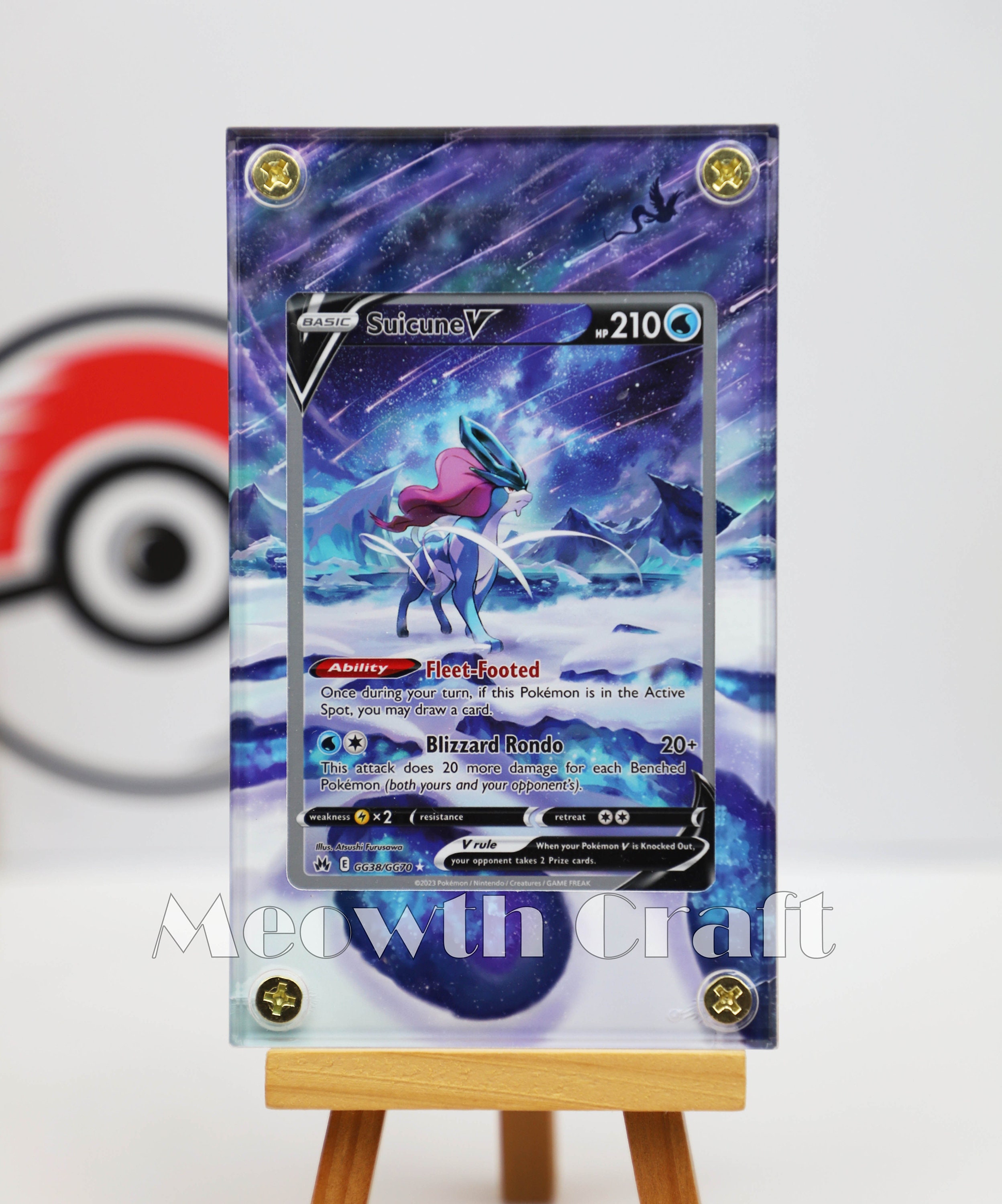 Suicune V Alt Art Custom Pokemon Card Display for Ultra-pro Screwdown ...