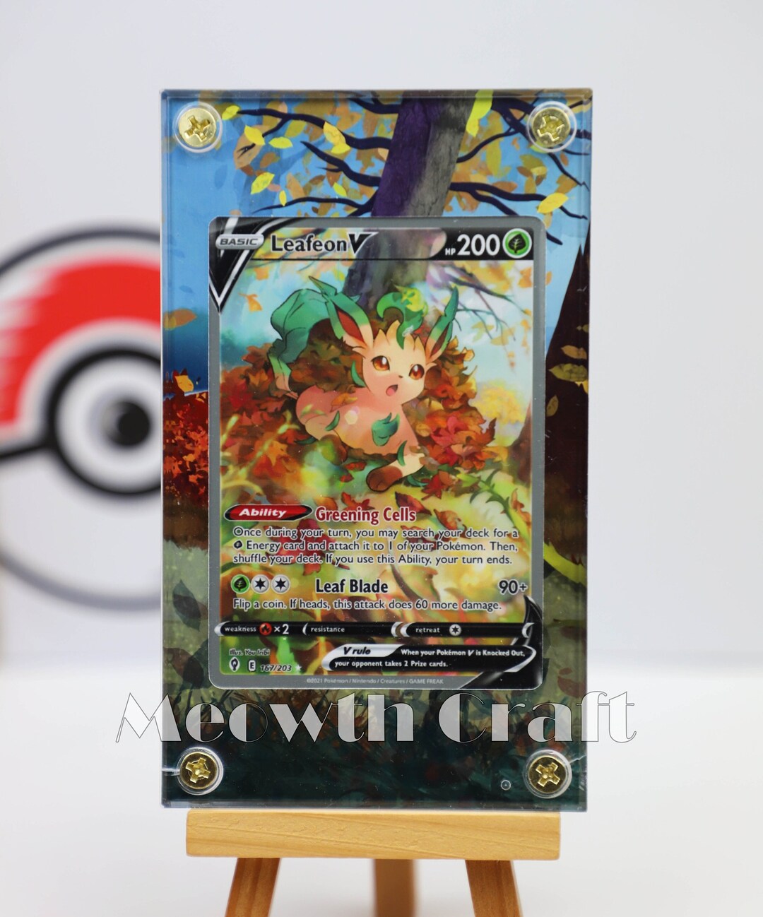 Leafeon V Alt Art Custom Pokemon Card Display for Ultra-pro Screwdown ...