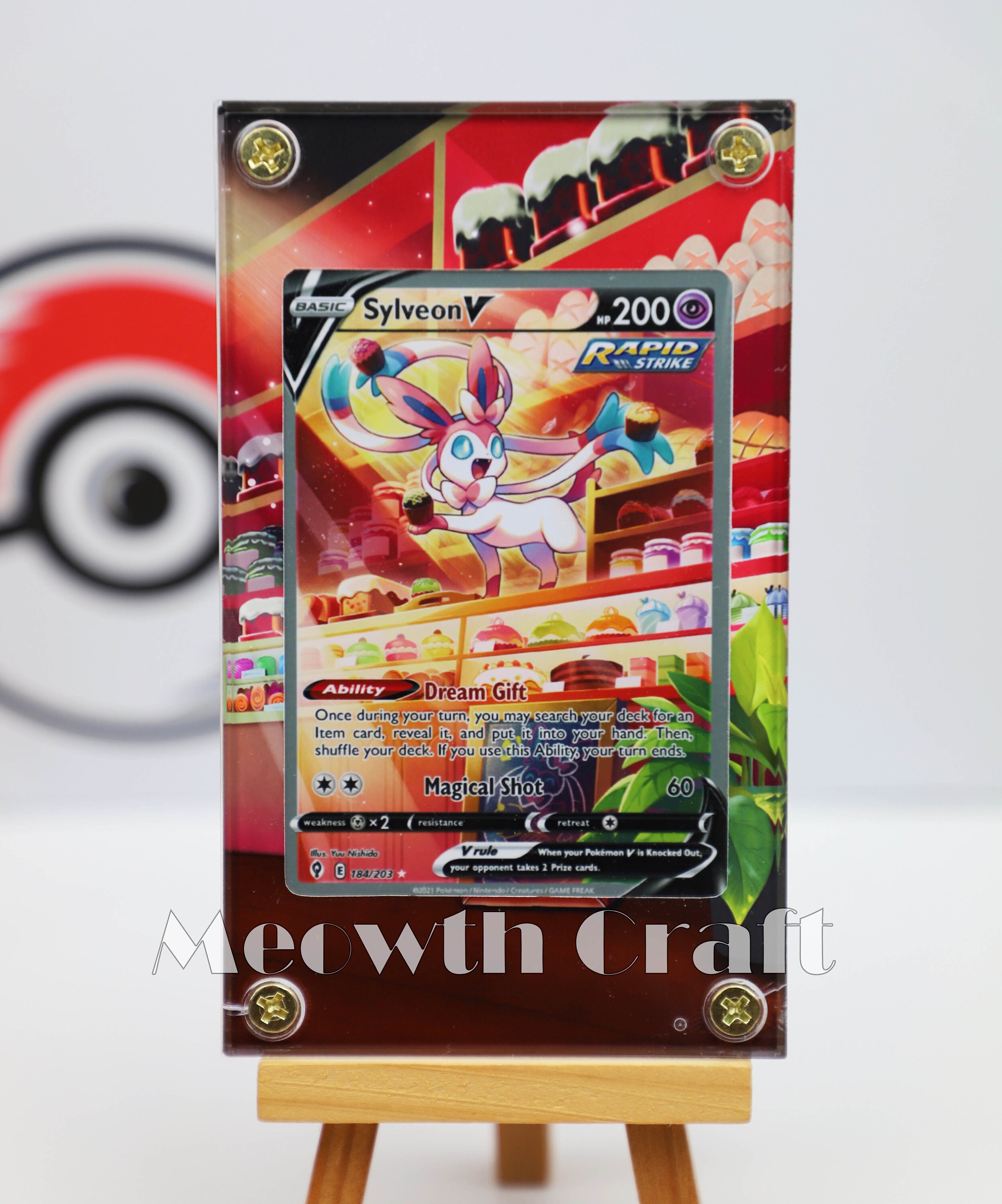 Sylveon V Alt Art Custom Pokemon Card Display for Ultra-pro Screwdown ...