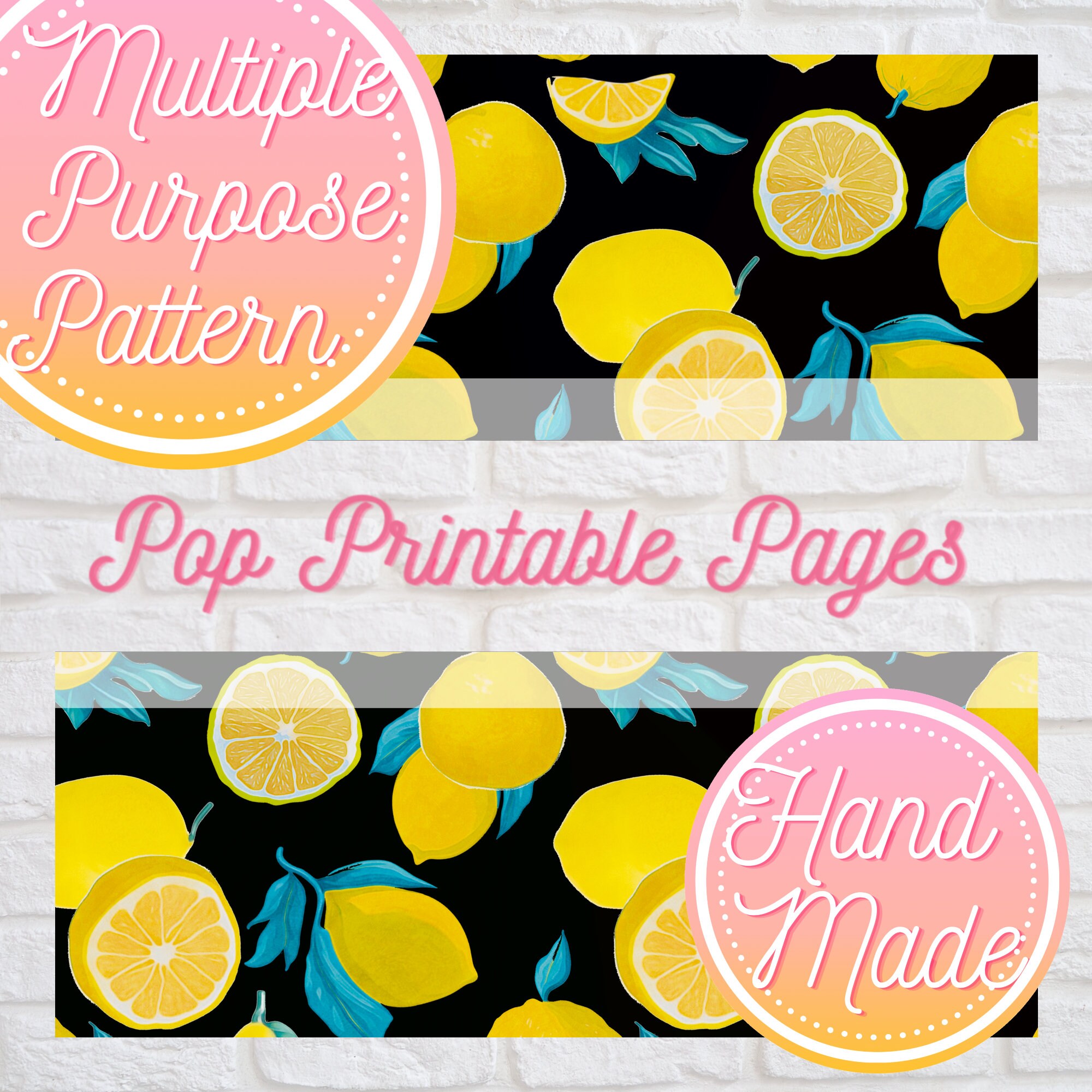 Mix and Match Fun Summer Patterns, Perfectly Repeating Featuring Lemons ...