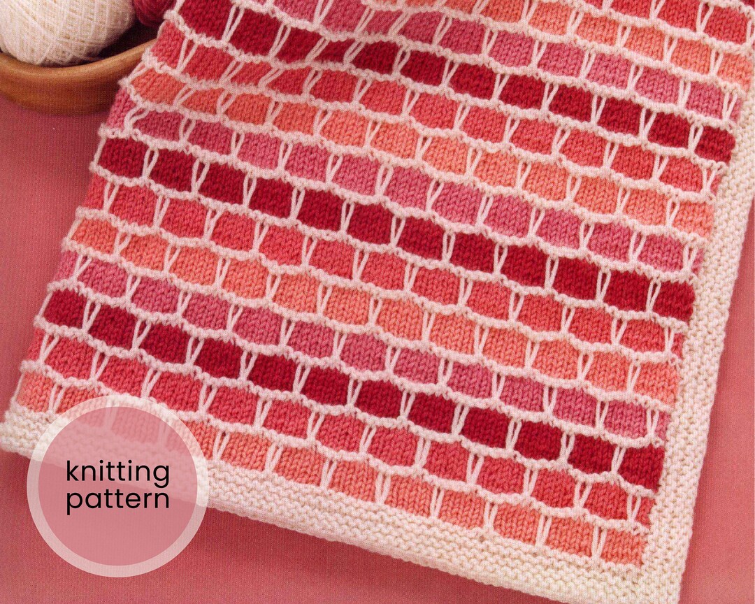 Pink Slip-stitch Afghan Baby Blanket Knitting Pattern PDF - Etsy