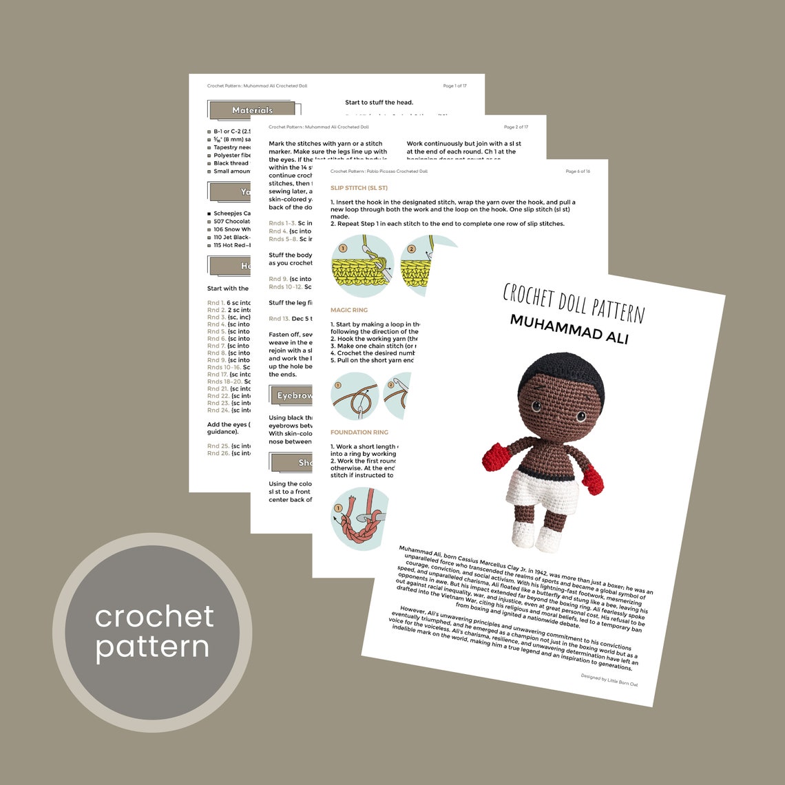 Muhammad Ali Crochet Pattern PDF - Etsy