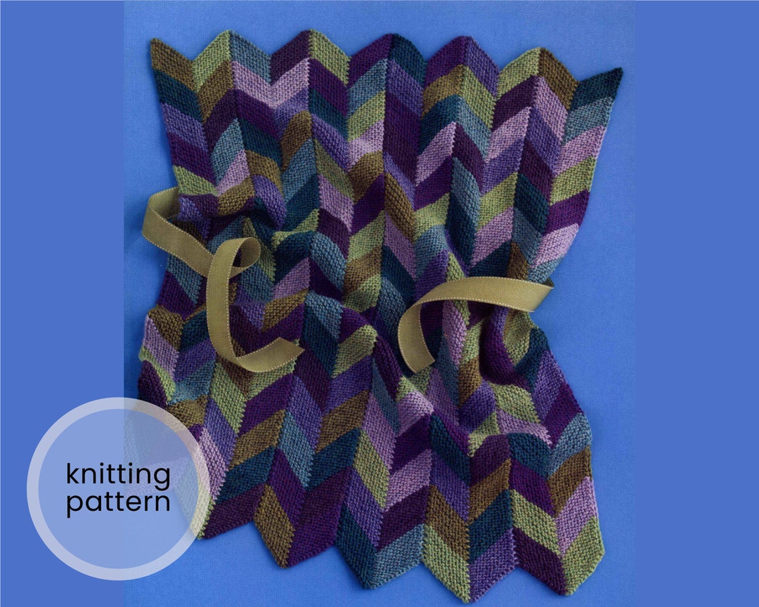 Pointy Zigzag Baby Blanket Knitting Pattern PDF - Etsy