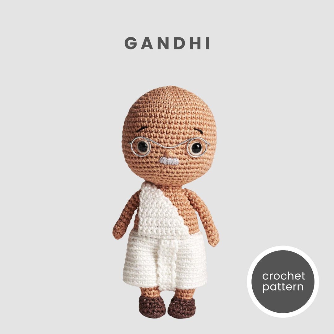Gandhi Amigurumi Crochet Pattern: Famous People Plush Toy (PDF Digital ...