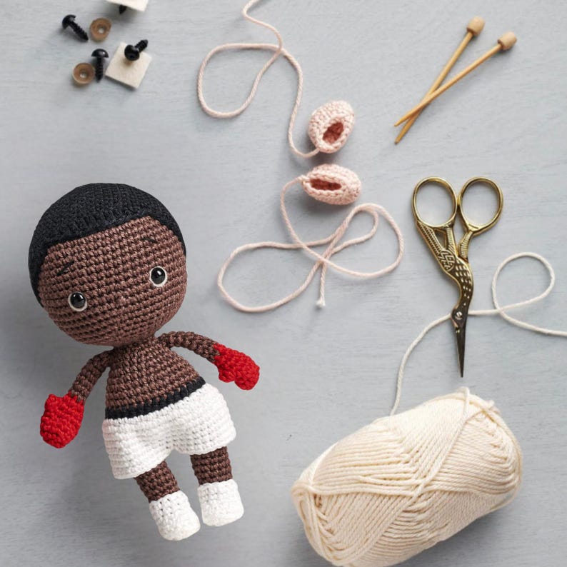 Muhammad Ali Crochet Pattern PDF Amigurumi Boxer Pattern Crochet Icon ...