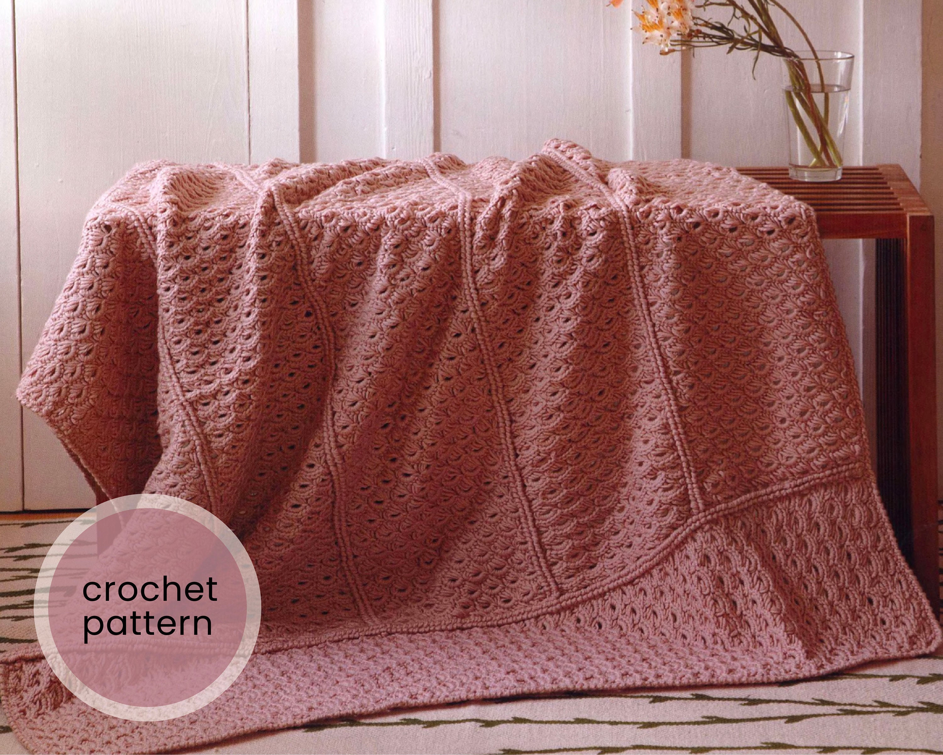 Broomstick Lace Throw Blanket Crochet Pattern PDF - Etsy