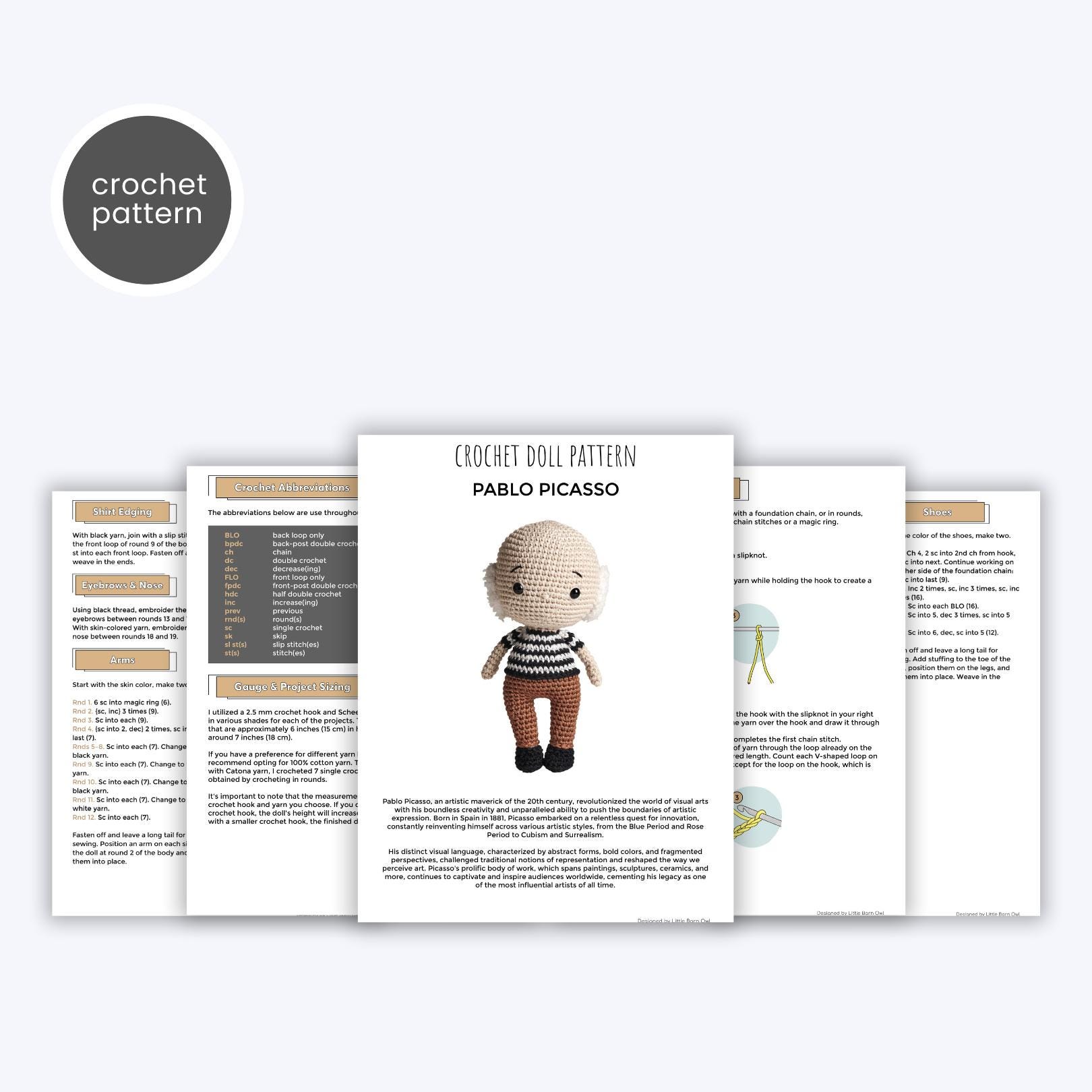 Pablo Picasso Crochet Pattern PDF - Etsy