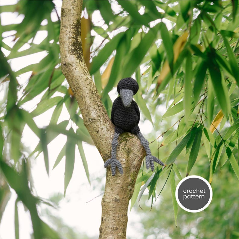 Amigurumi Crochet Raven Pattern PDF Beginner-friendly Step-by-step Guide to Create a Cute Black ...