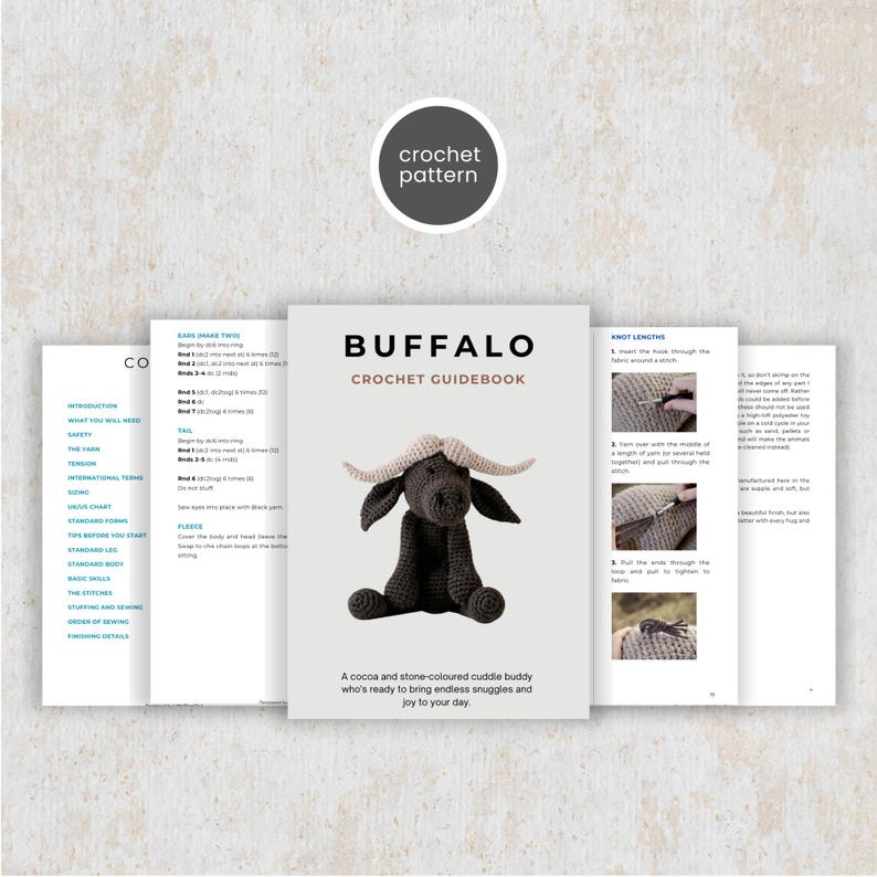 Buffalo Crochet Pattern: Amigurumi Plushie DIY (PDF Digital Download ...