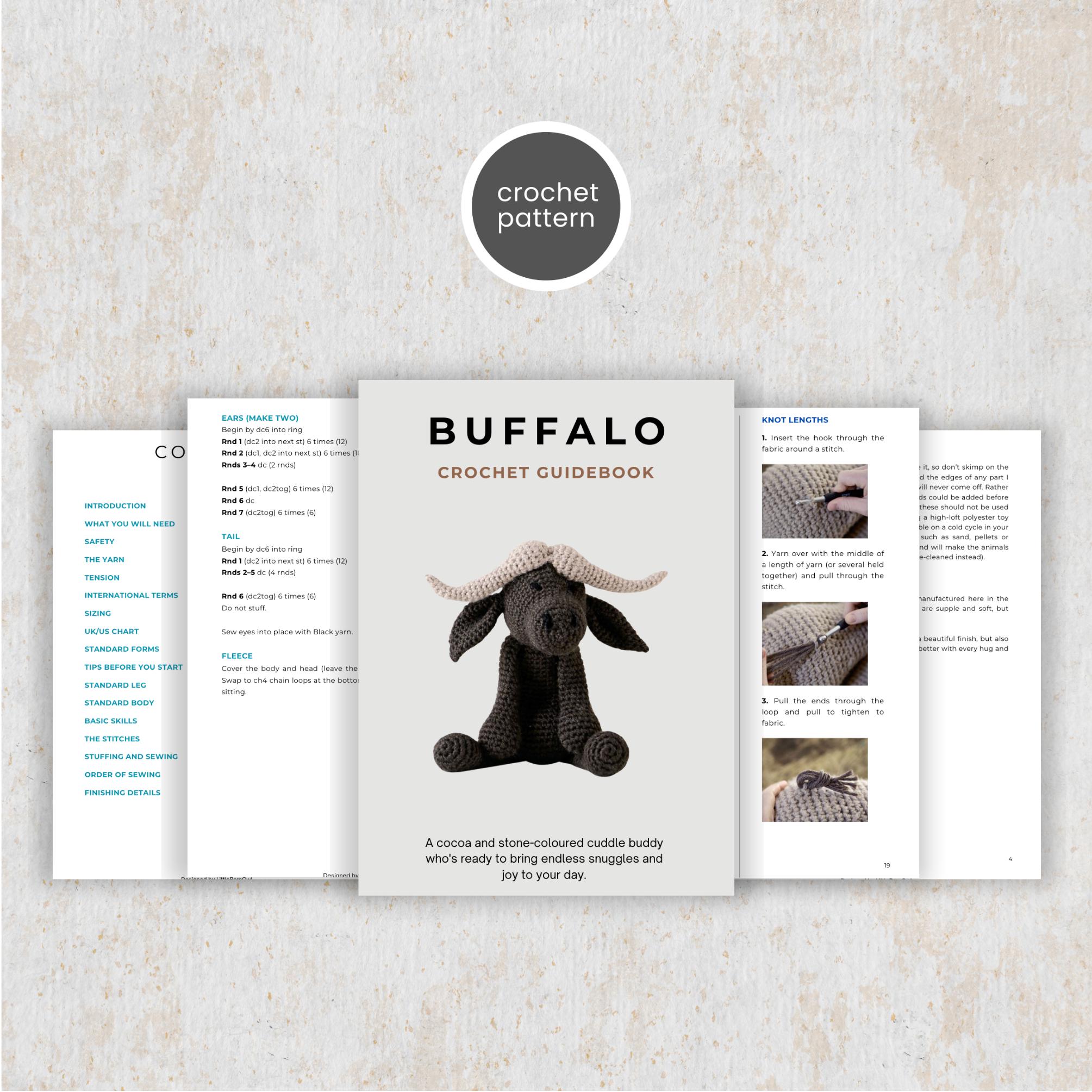 Buffalo Crochet Pattern: Amigurumi Plushie DIY (PDF Digital Download ...