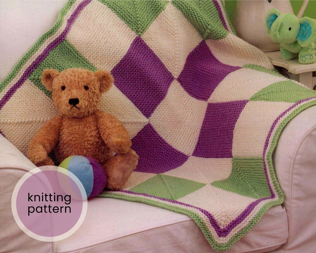 Checkerboard Baby Blanket Knitting Pattern PDF - Etsy