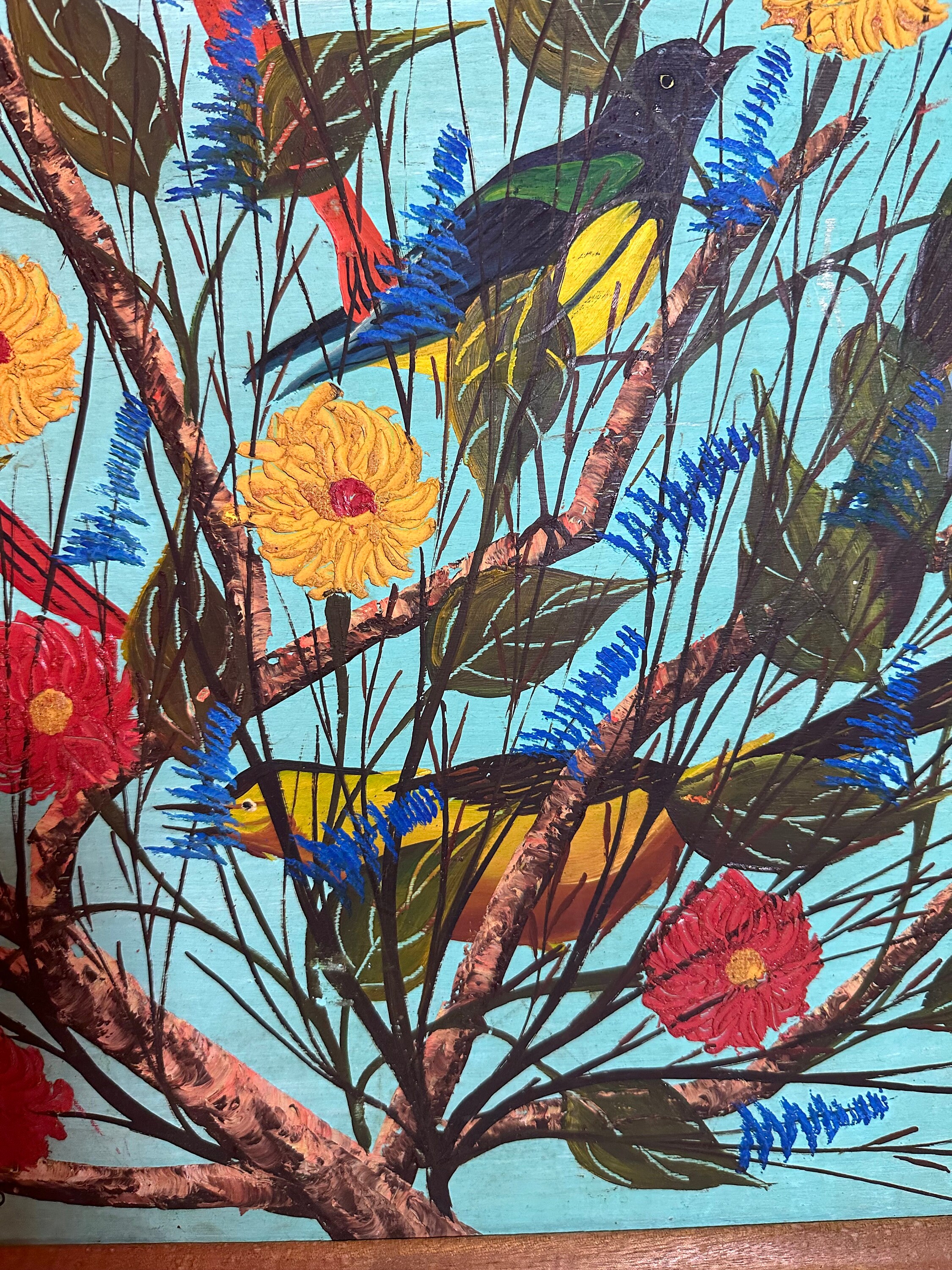 Gesner Abelard Oil Painting Birds on Flowering Trees Painting - Etsy